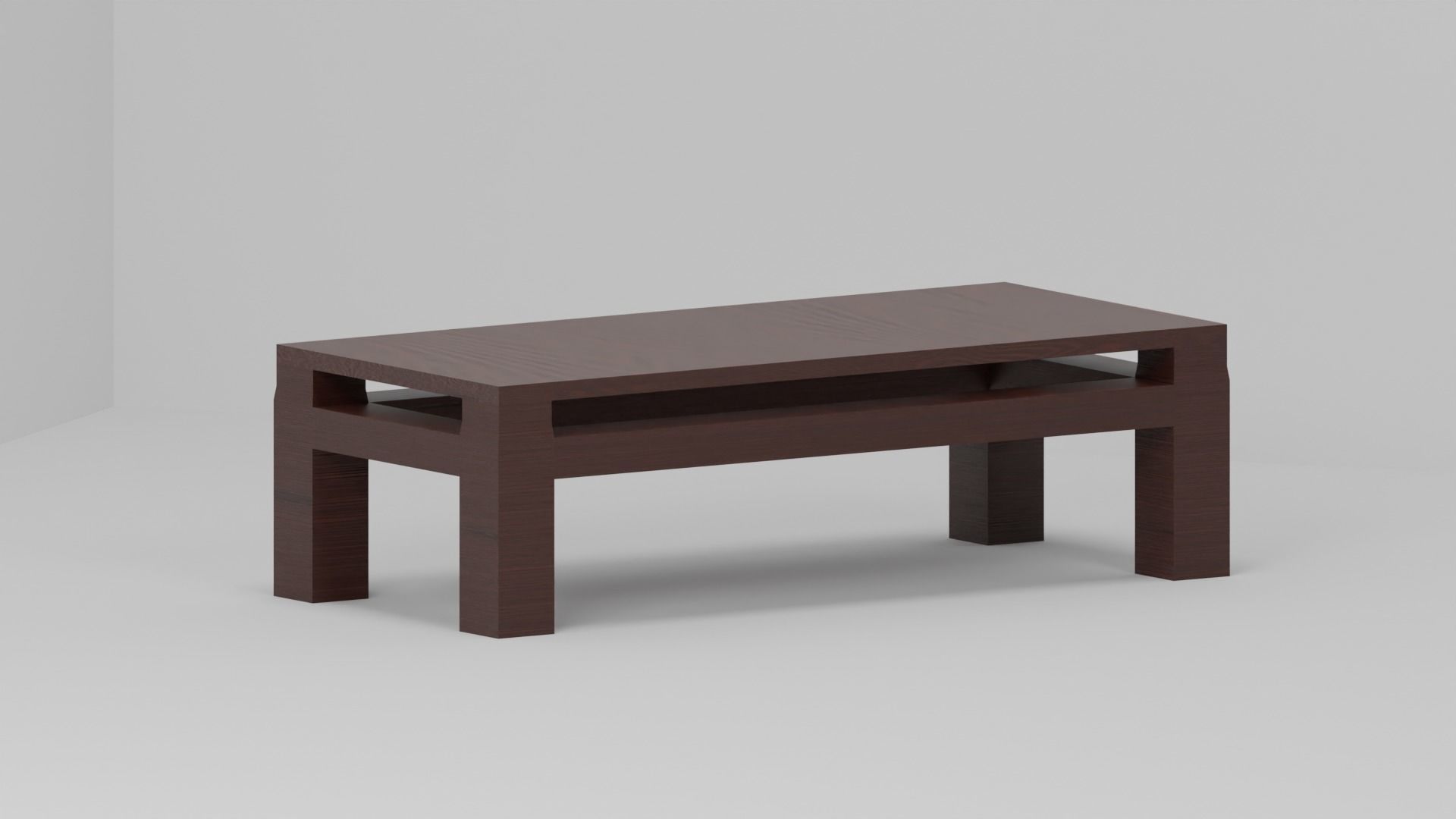 Wooden table for the living room free 3D model | CGTrader