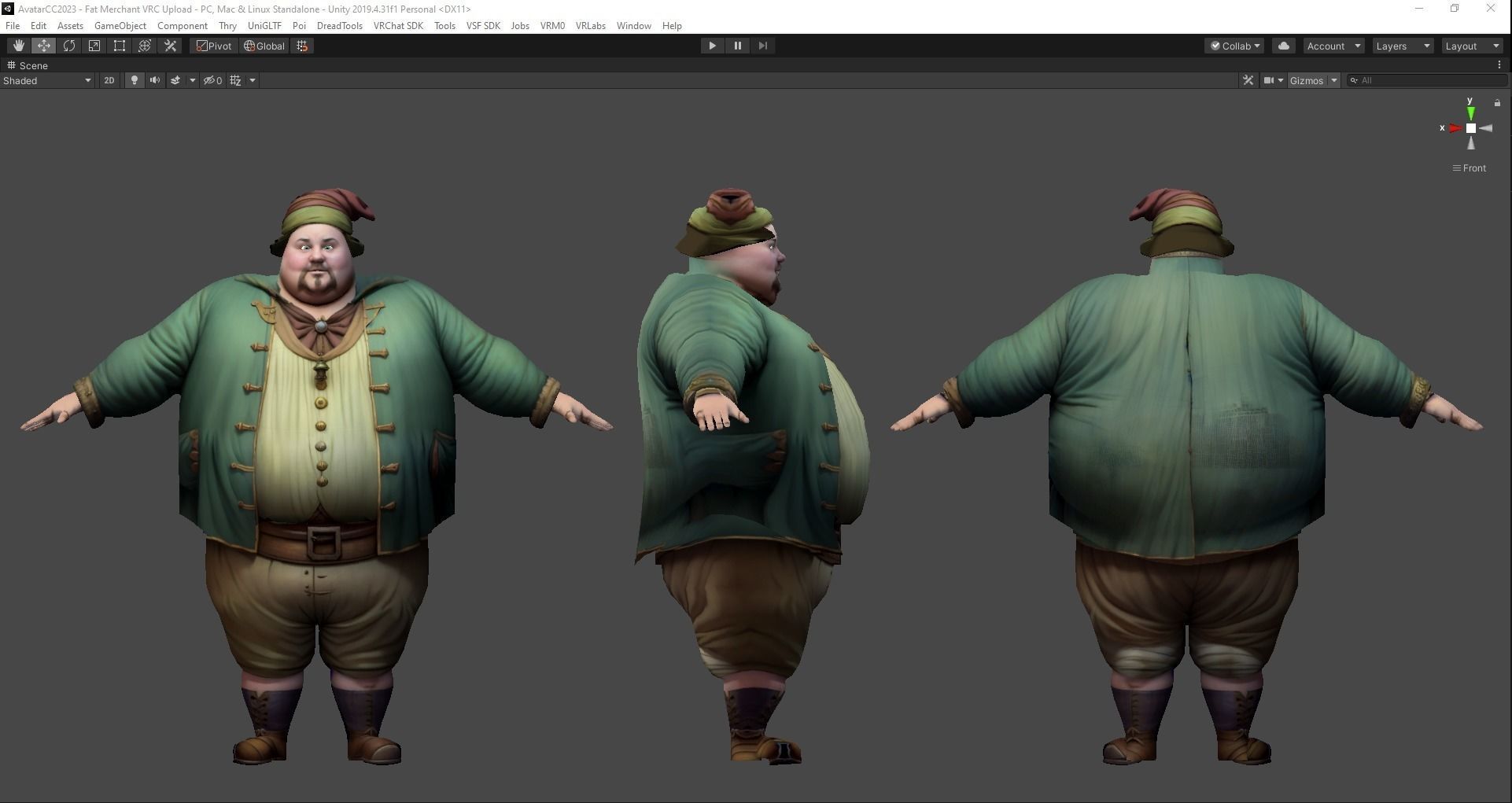 3D model Fat Merchant Unity NPC and VRChat Avatar VR / AR / low-poly ...