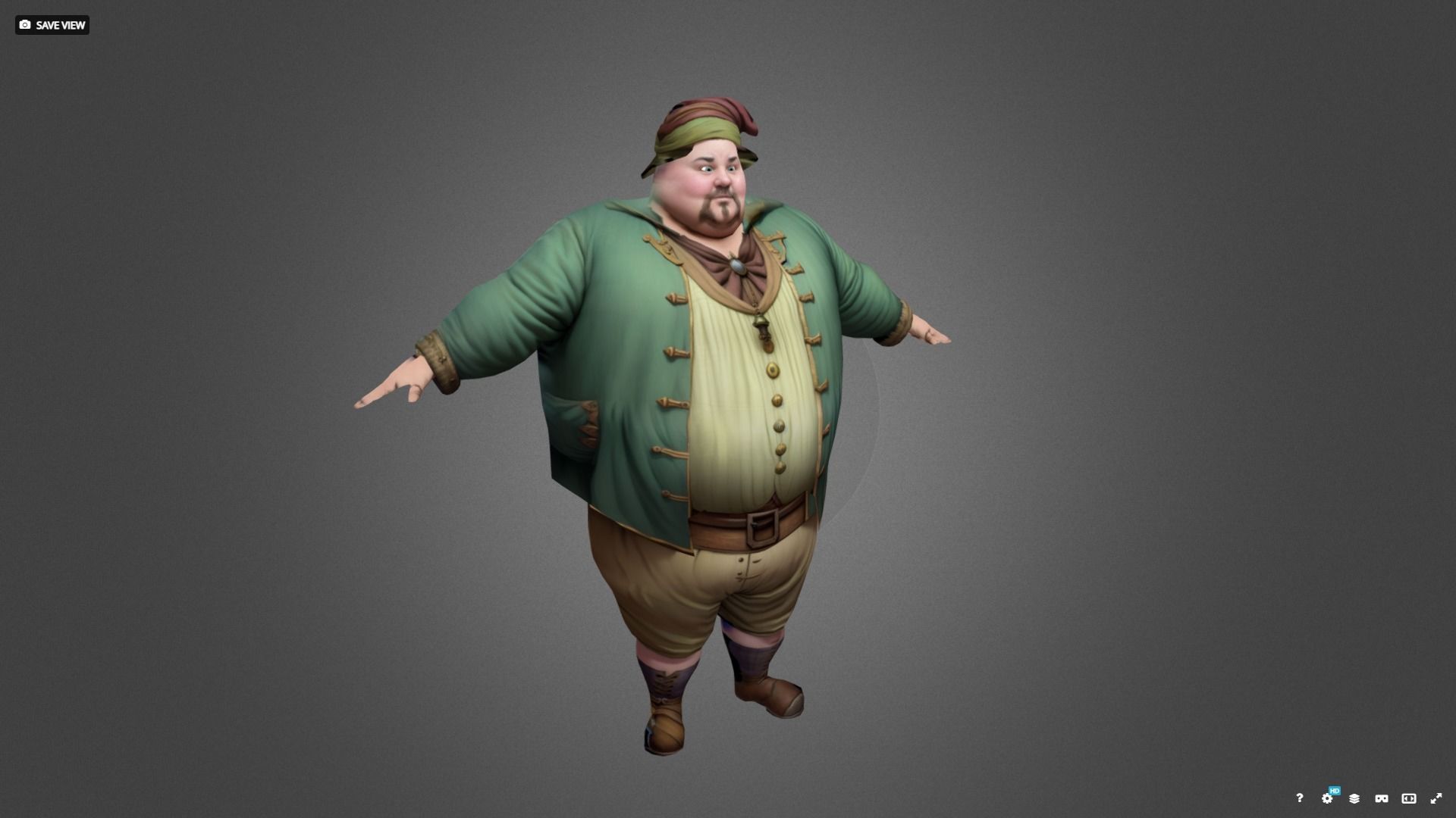 3D model Fat Merchant Unity NPC and VRChat Avatar VR / AR / low-poly ...