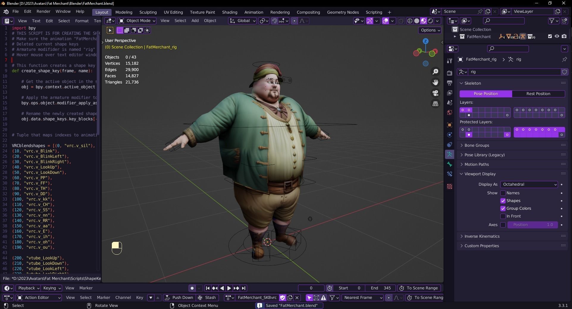 3D model Fat Merchant Unity NPC and VRChat Avatar VR / AR / low-poly ...