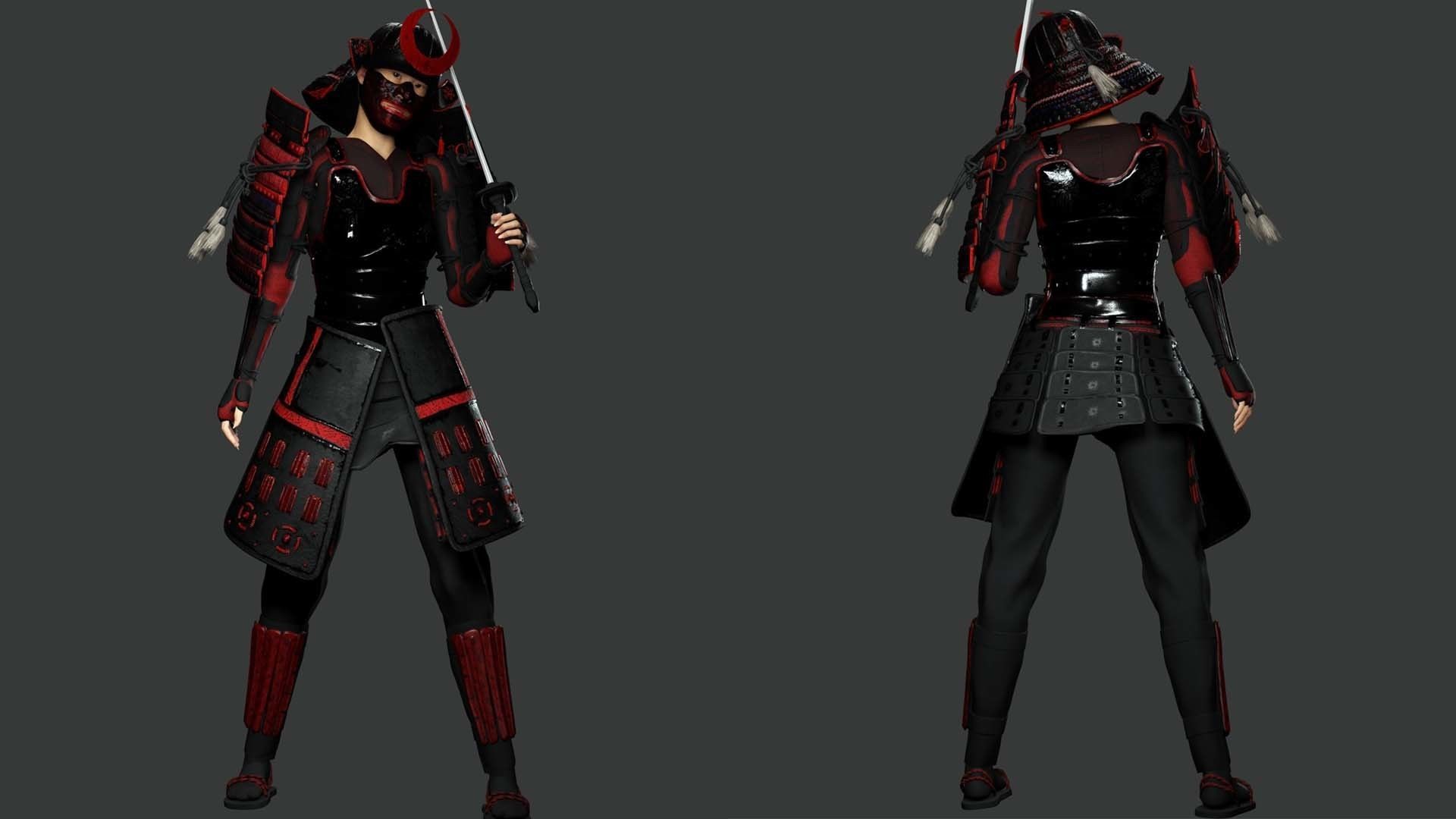 3D model Realistic Samurai female Shogun VR / AR / low-poly | CGTrader