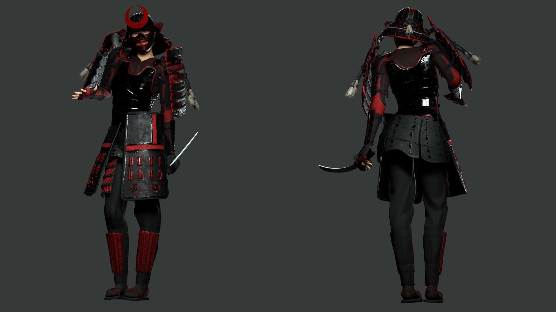 3D model Realistic Samurai female Shogun VR / AR / low-poly | CGTrader
