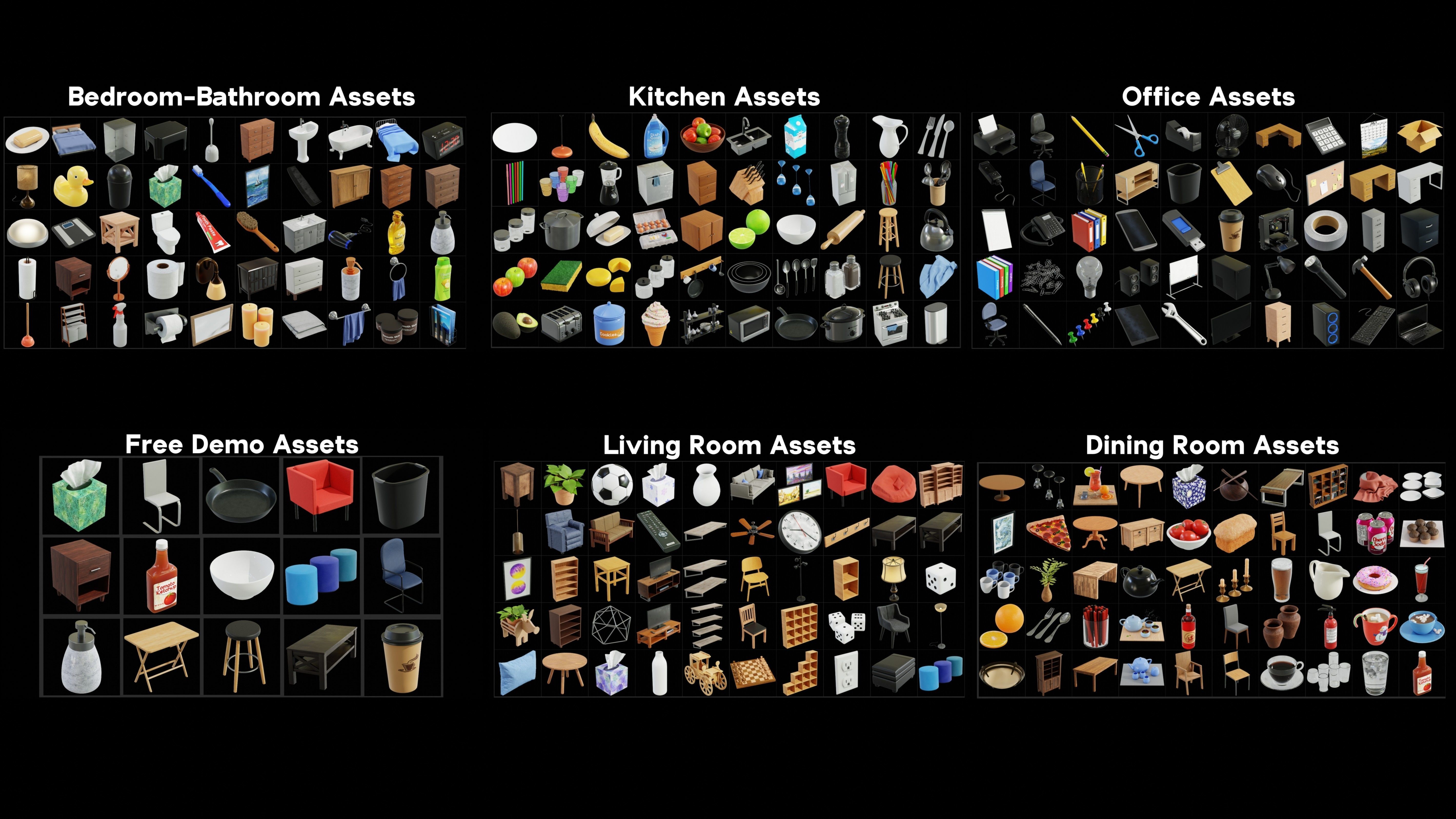 Free Demo - Furniture And Home Asset Pack - Blender free 3D model ...