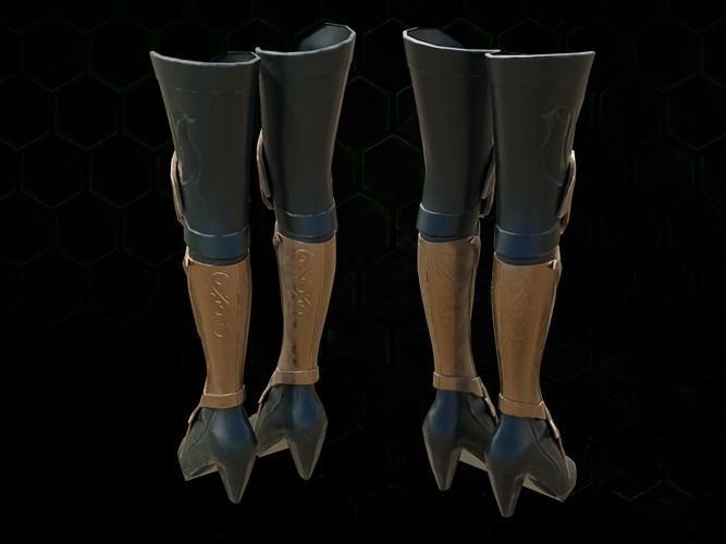 3D model Royal Wind leg armor female lowpoly game asset VR / AR / low ...
