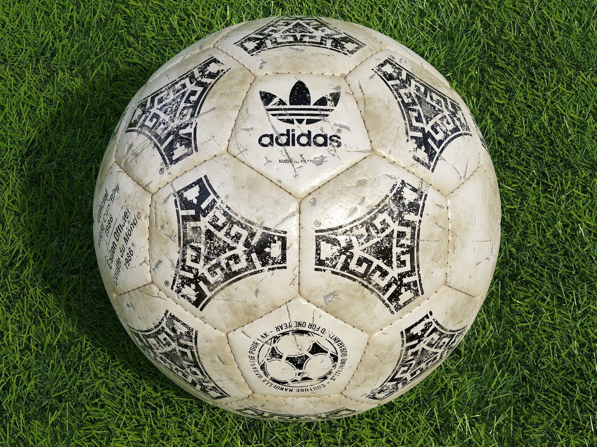 Adidas Azteca Mexico Soccer Ball White Worn Condition 3D model | CGTrader