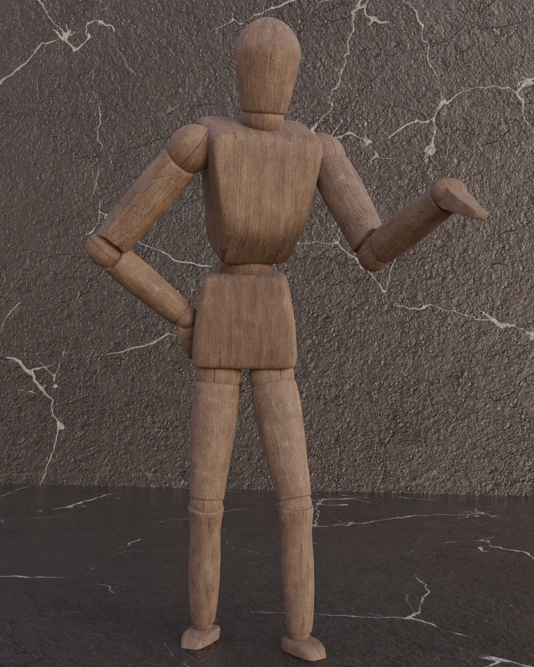 Wooden Drawing Armature 3D model rigged | CGTrader