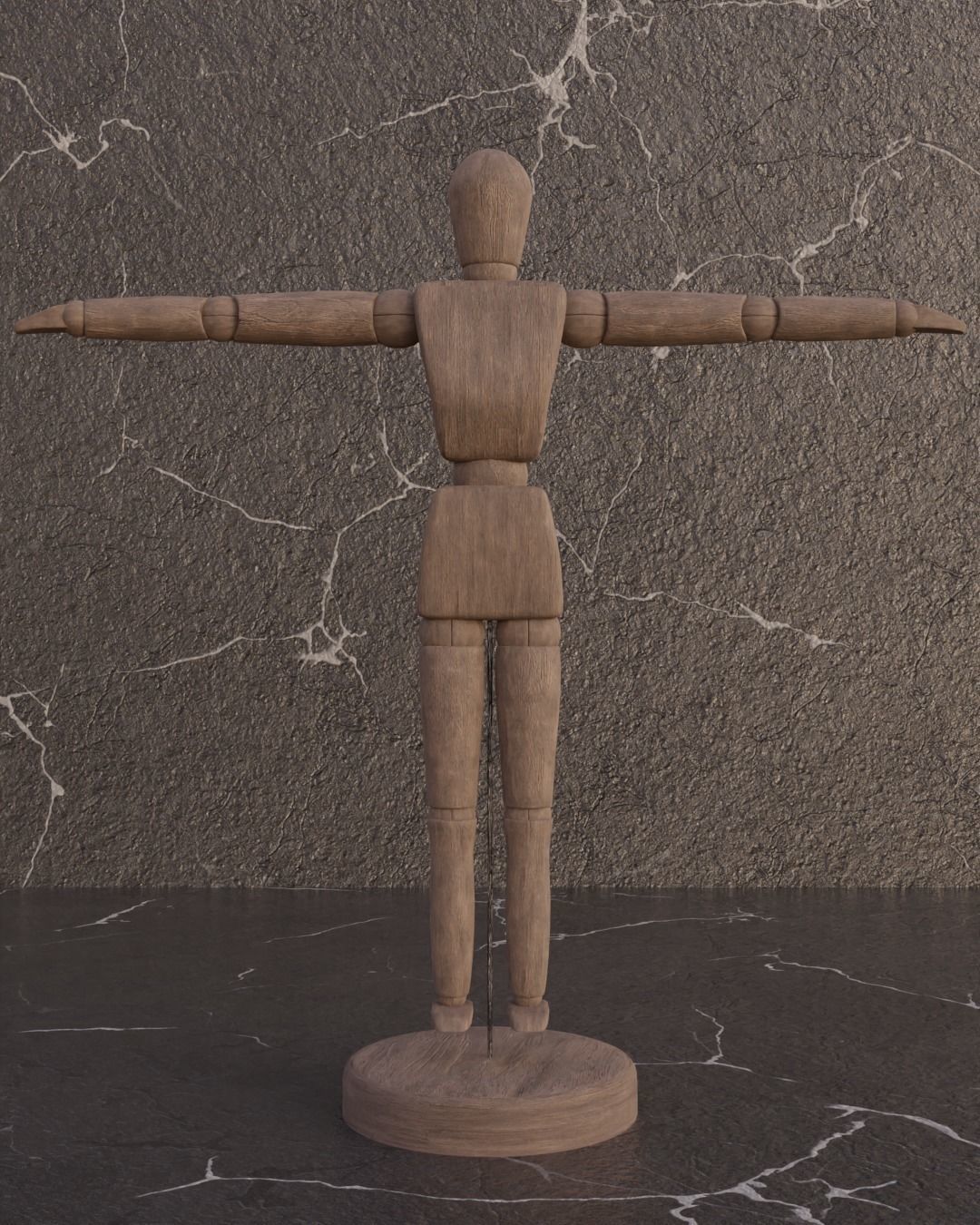 Wooden Drawing Armature 3D model rigged | CGTrader