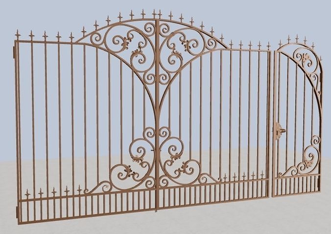 Wrought iron gate 3D model | CGTrader