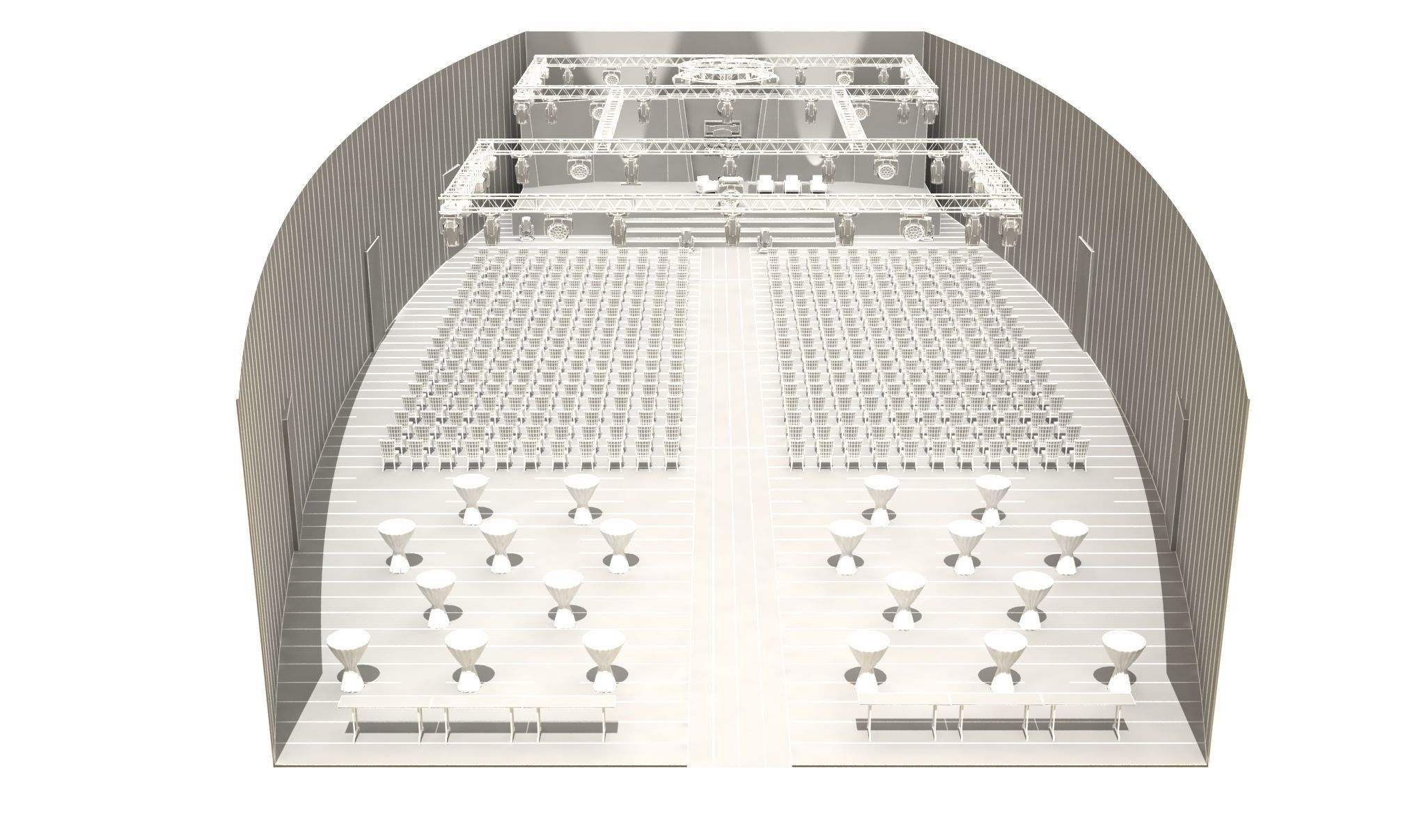 Meeting Hall and Stage 025 3D model | CGTrader