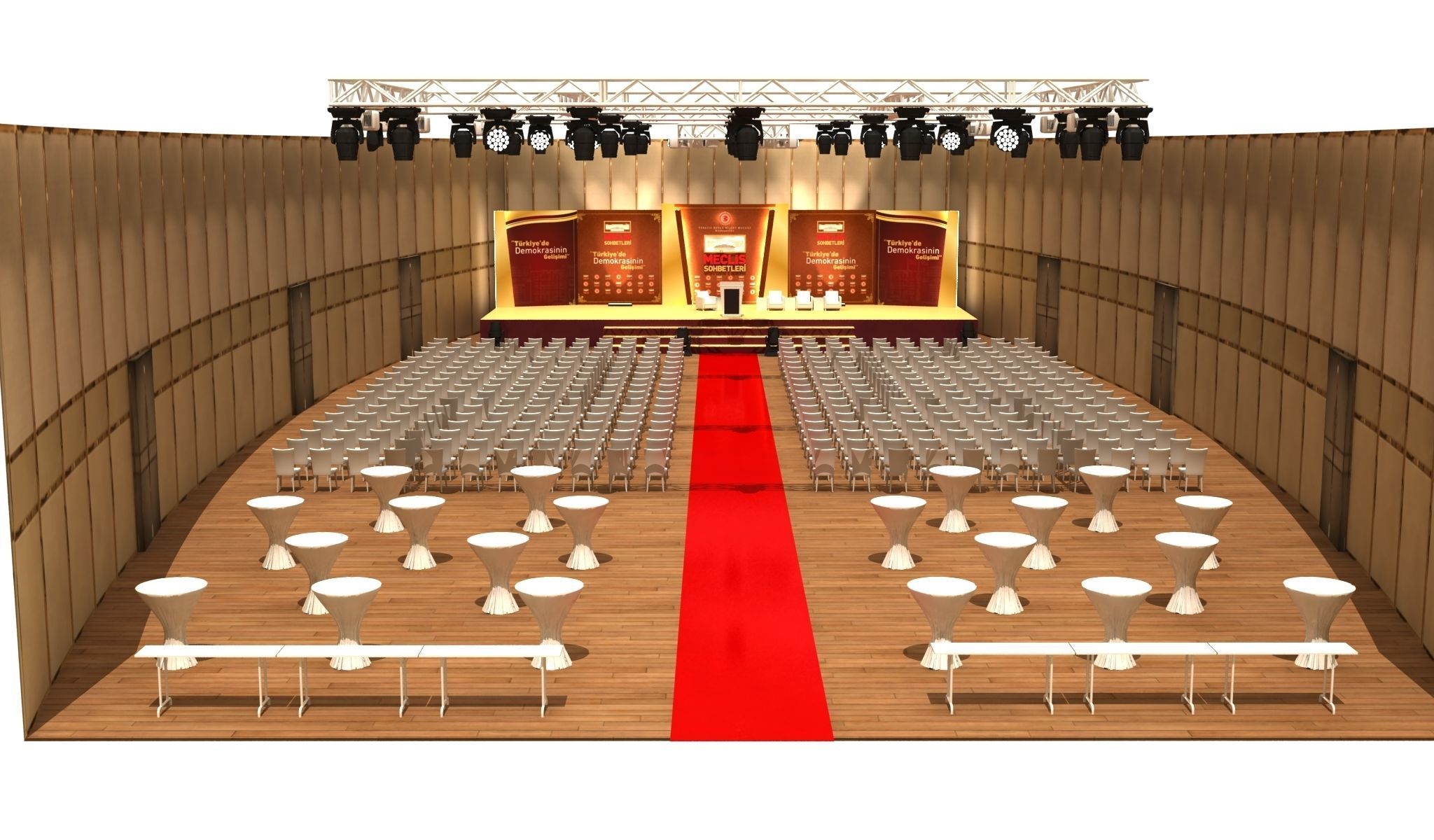 Meeting Hall and Stage 025 3D model | CGTrader
