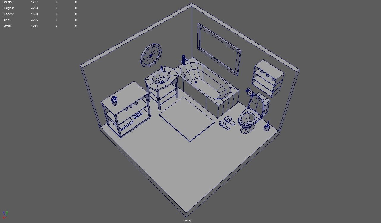3D model Low Poly Bathroom Pack 01 VR / AR / low-poly | CGTrader