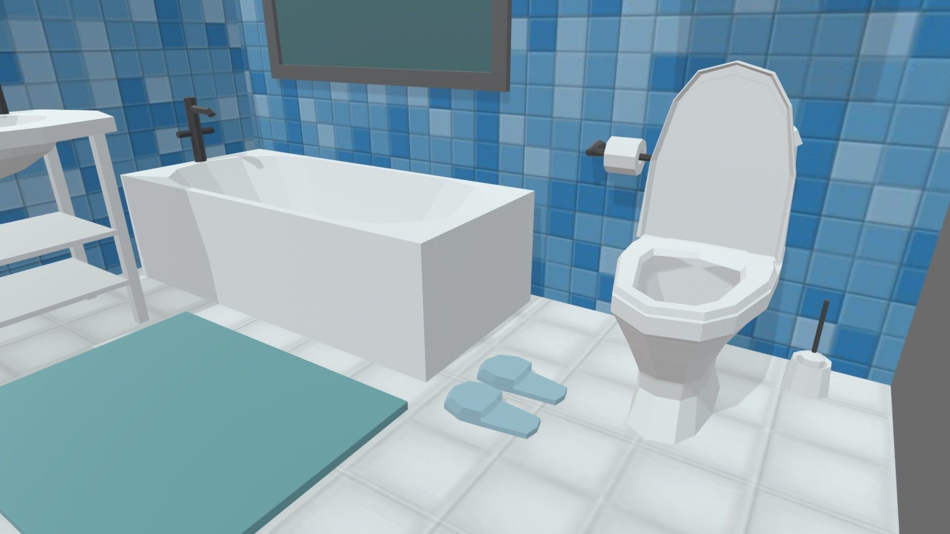 3D model Low Poly Bathroom Pack 01 VR / AR / low-poly | CGTrader