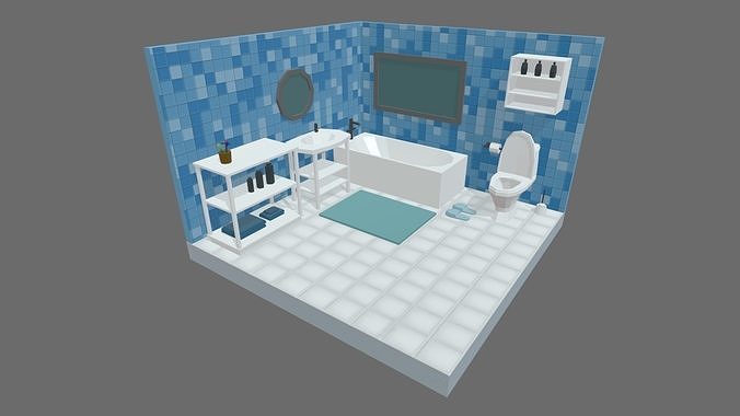 3D model Low Poly Bathroom Pack 01 VR / AR / low-poly | CGTrader