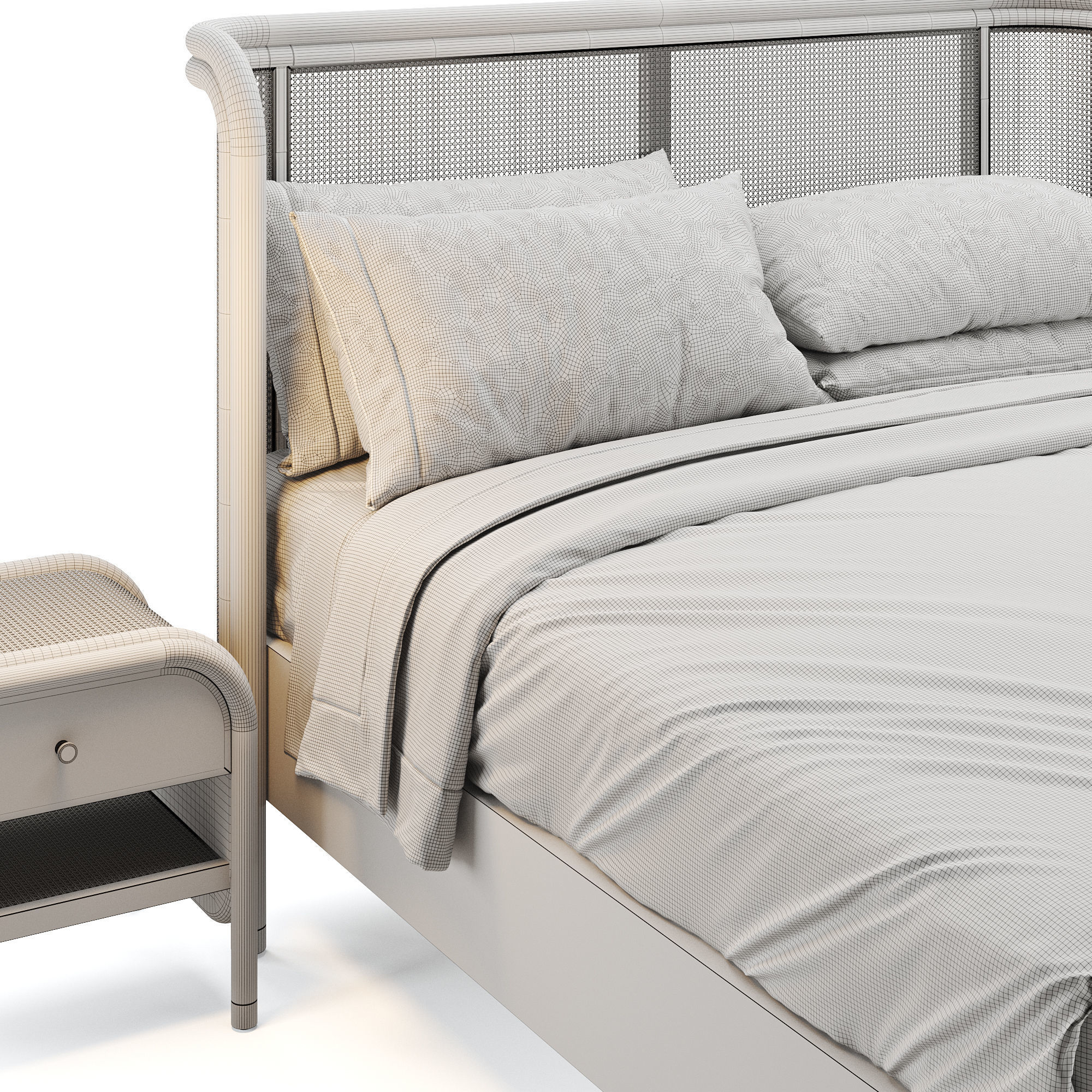 HEATHERFIELD RATTAN BED 3D model | CGTrader