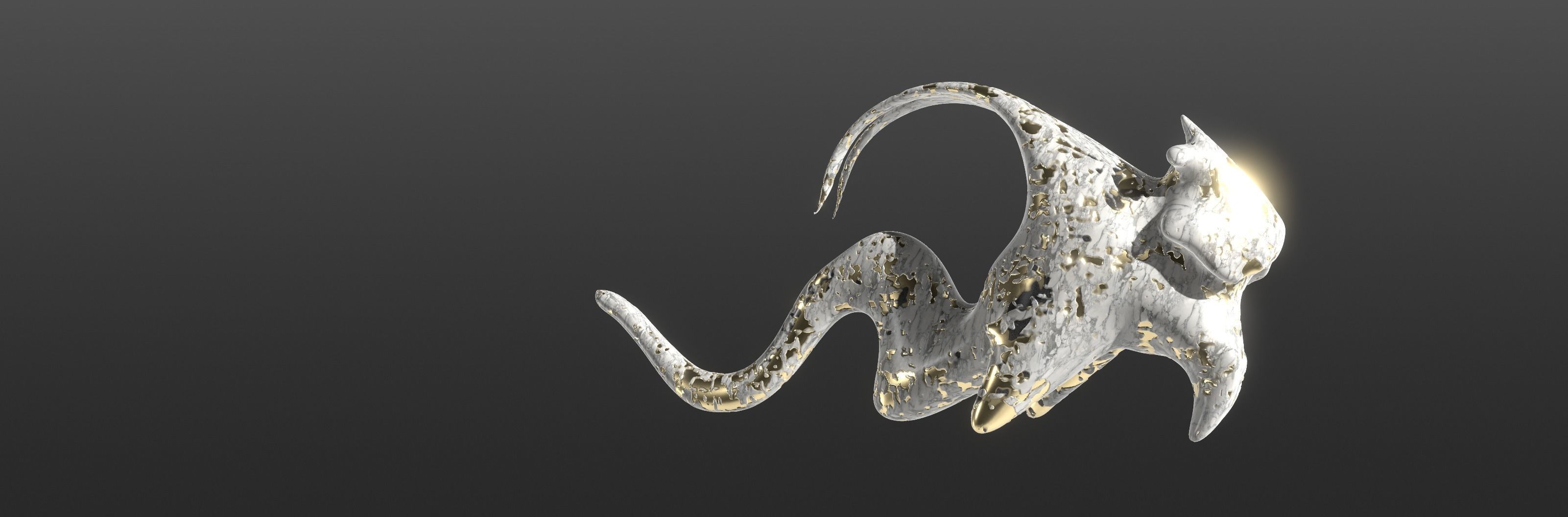 Flashy Cat fluid art sculpture with PBR and HDRI 3D model | CGTrader