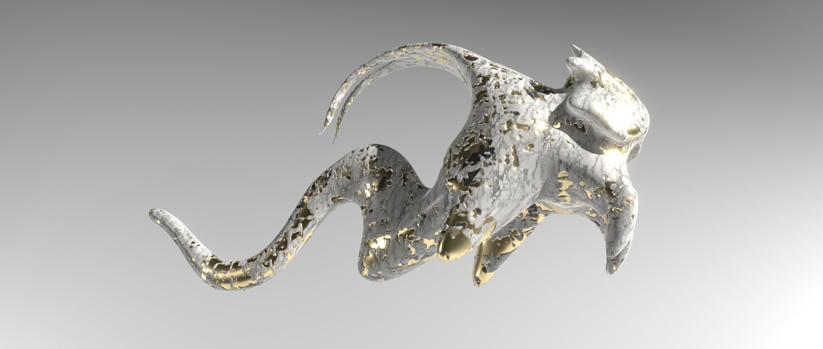 Flashy Cat fluid art sculpture with PBR and HDRI 3D model | CGTrader