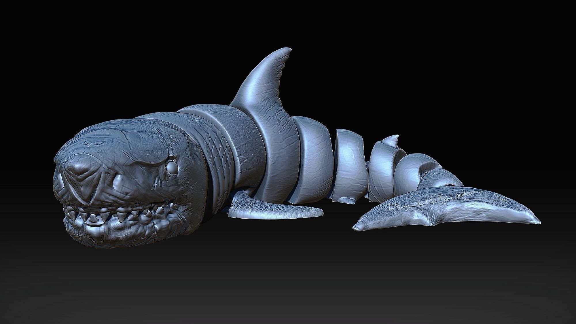 FLEXI REALISTIC SHARK 3D model 3D printable | CGTrader