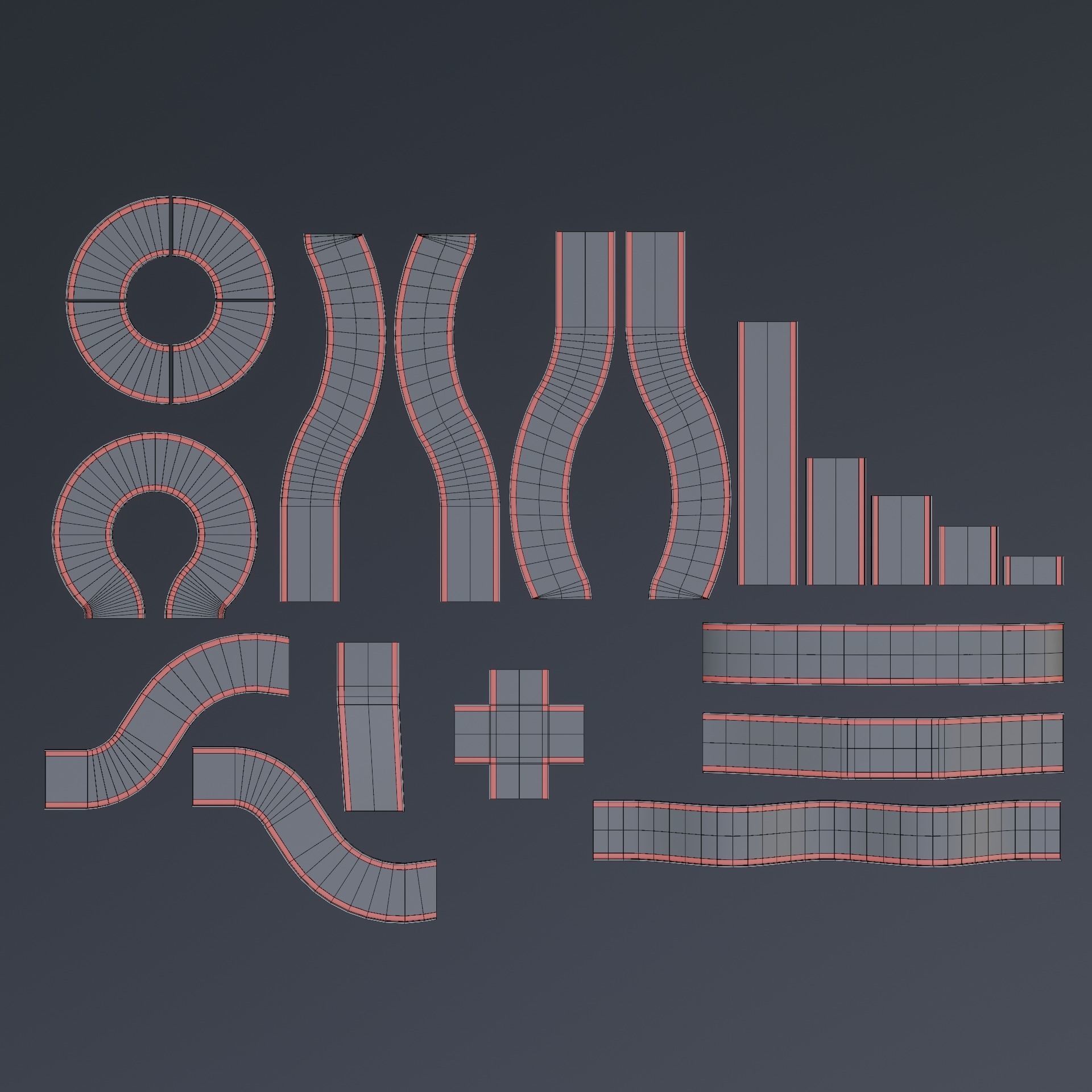 3D model Race Track Parts - Low Poly VR / AR / low-poly | CGTrader