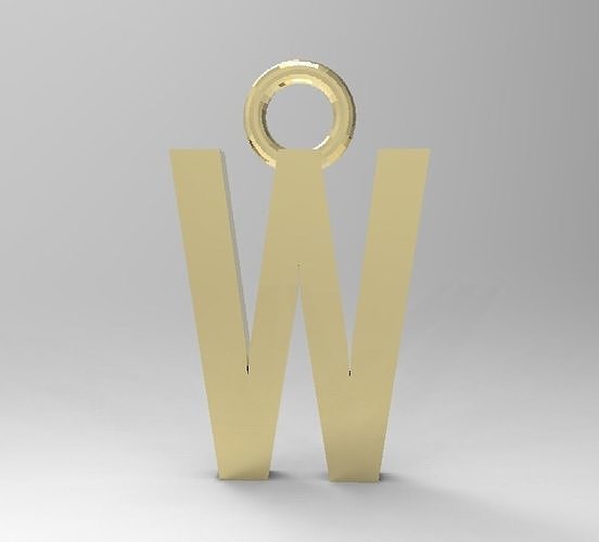 ALPHABET LATTER W PENDANT 3D model 3D printable | CGTrader