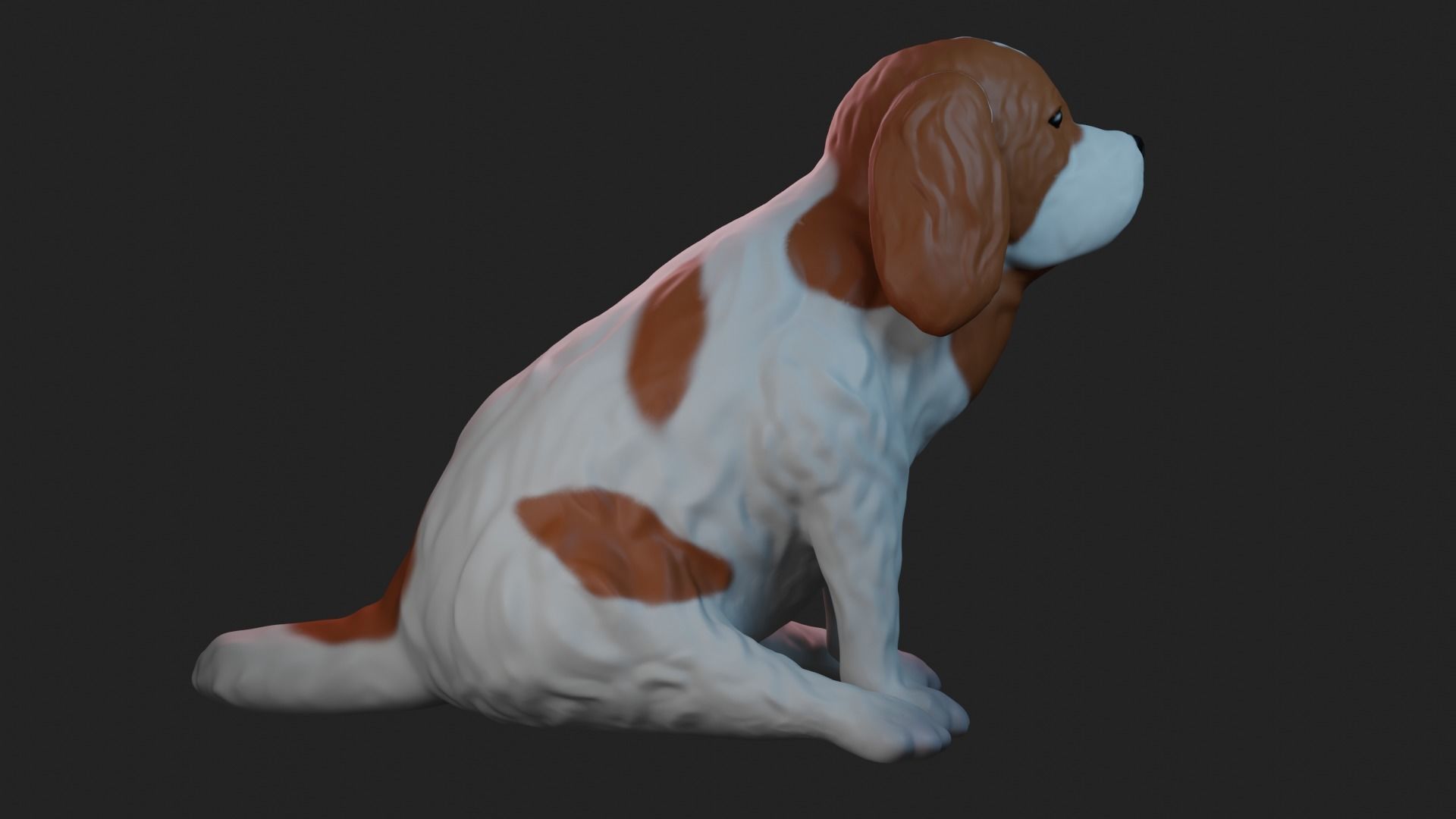 Cavalier King Charles Spaniel PRINT-READY in FBX STL OBJ 3MF 3D model ...