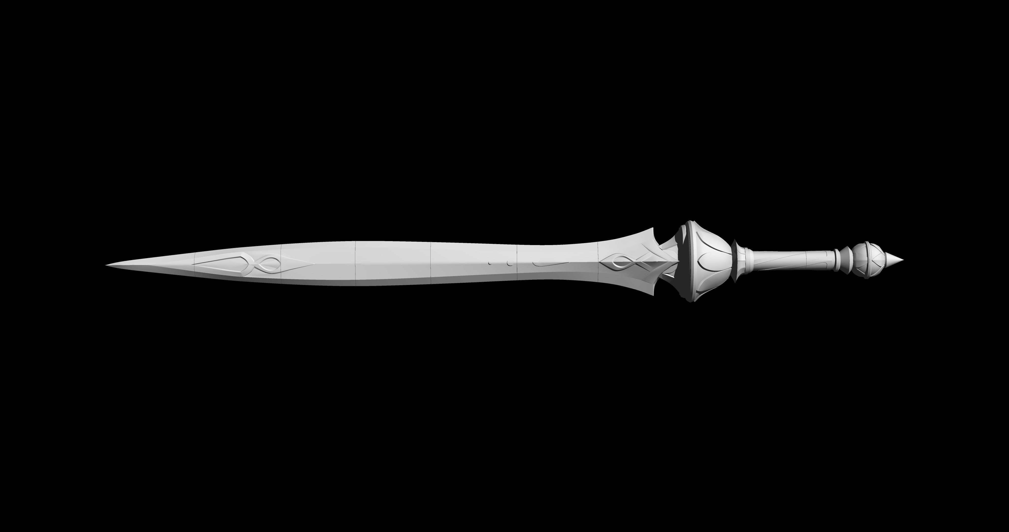 genshin impact Xiphos Moonlight Sword 3D model 3D printable | CGTrader