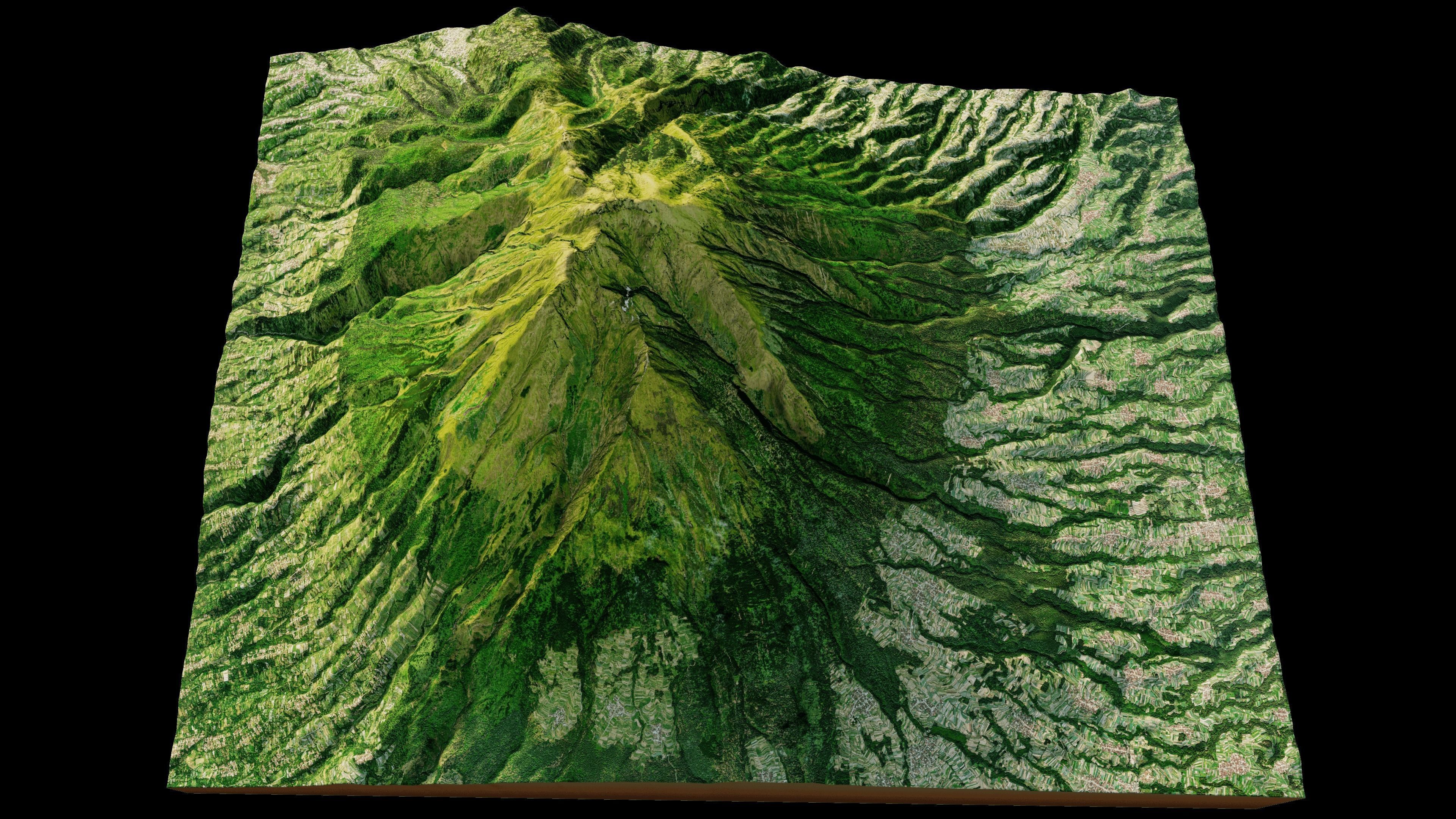 Mount Merbabu 3d Terrain model 3D model | CGTrader