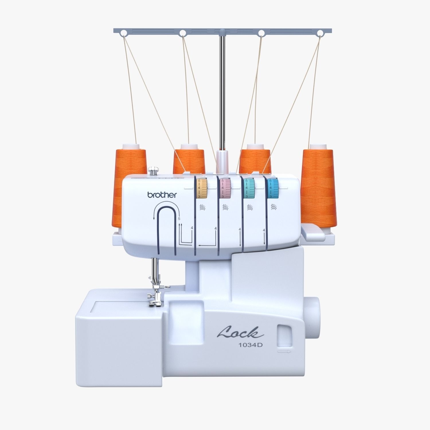 Brother Serger 1034D Heavy-Duty Metal Frame Overlock Machine 3D model ...