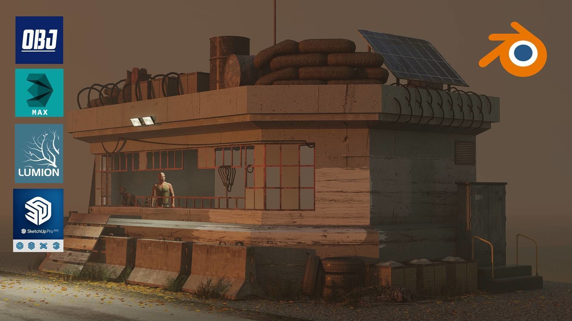 3D model ARMY BUNKER VR / AR / low-poly | CGTrader