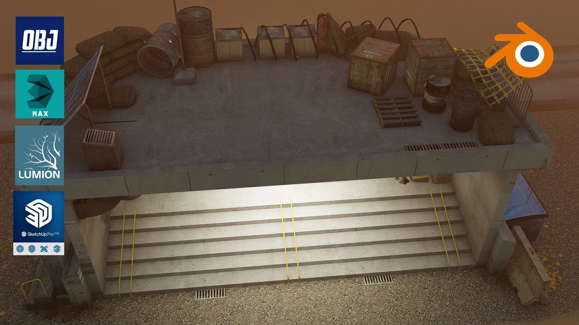 3D model ARMY BUNKER VR / AR / low-poly | CGTrader