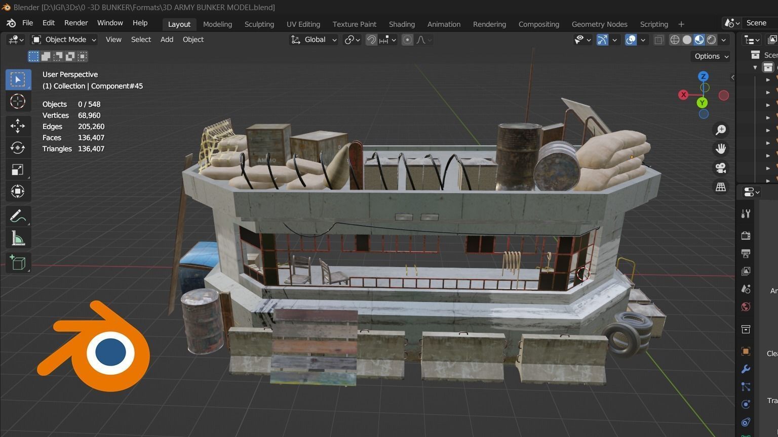 3D model ARMY BUNKER VR / AR / low-poly | CGTrader