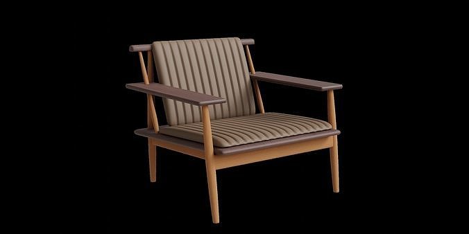 3D model Dark Arm Leather Lounge Chair VR / AR / low-poly | CGTrader