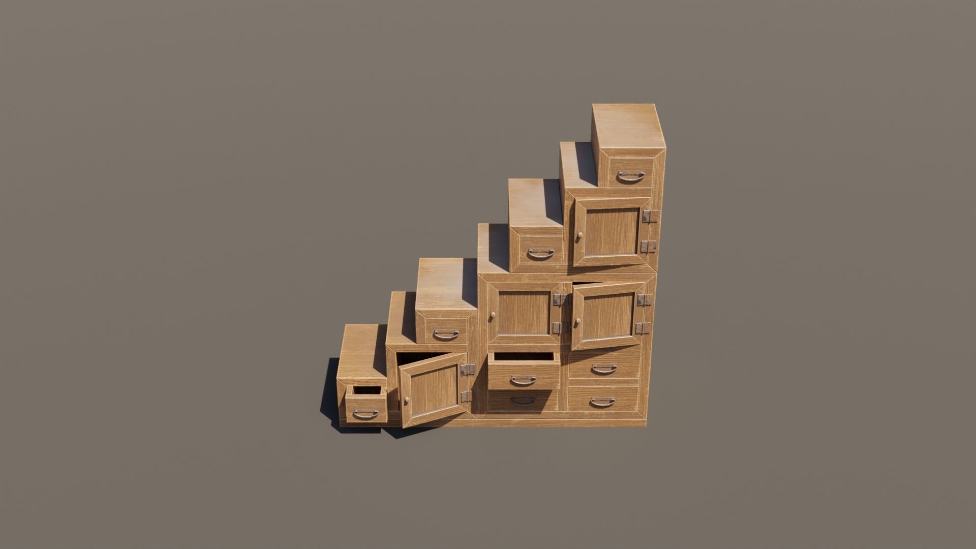 3D model Japanese step chest VR / AR / low-poly | CGTrader