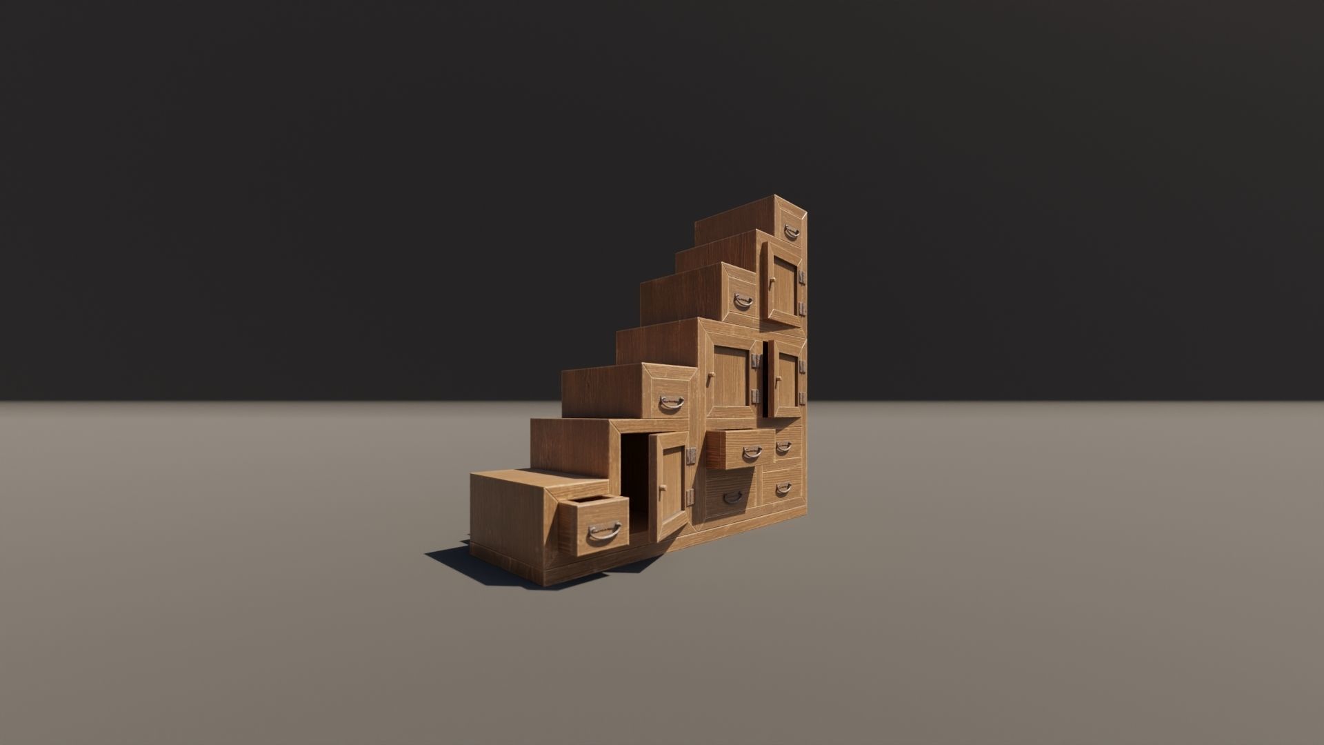 3D model Japanese step chest VR / AR / low-poly | CGTrader