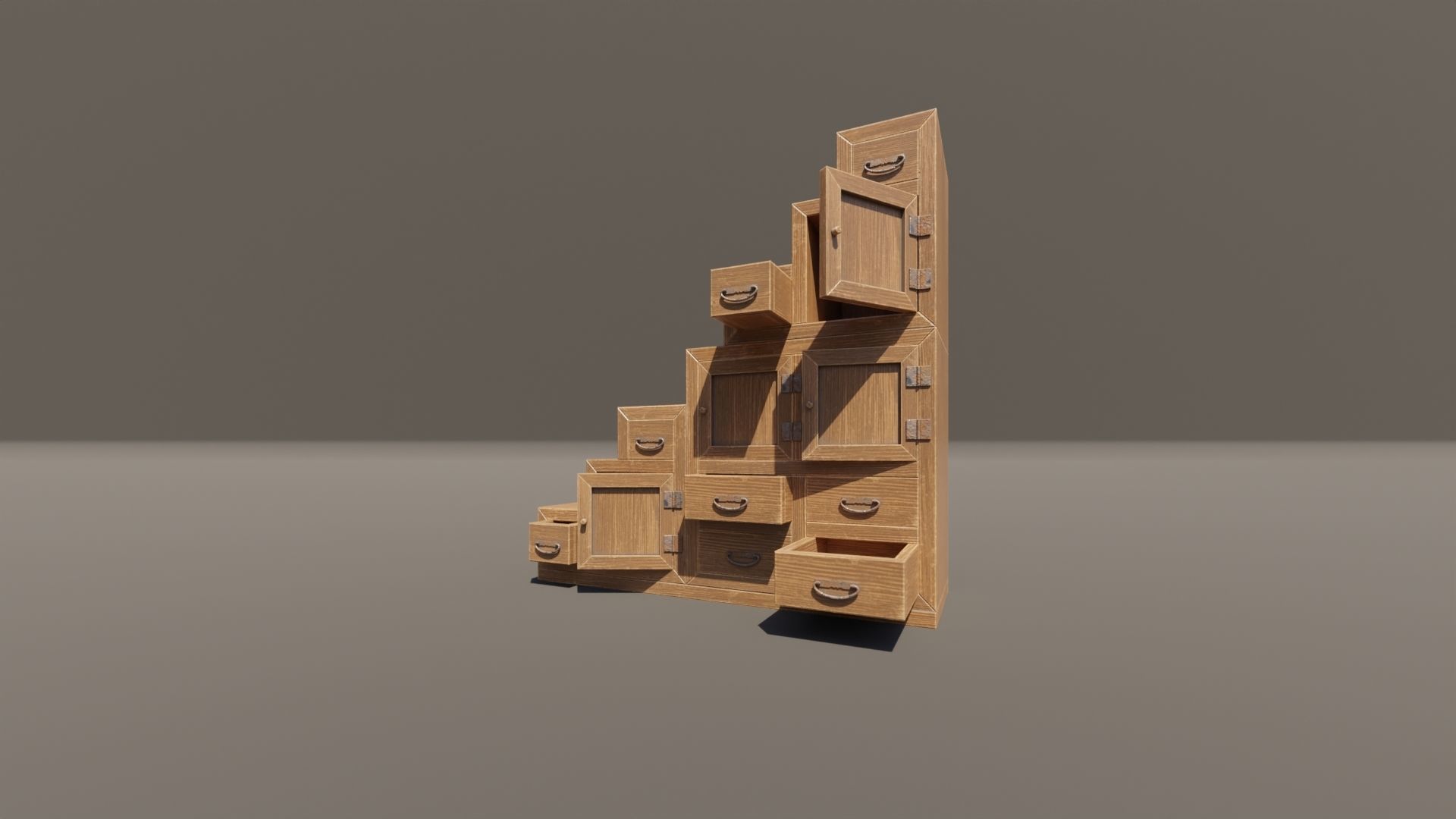 3D model Japanese step chest VR / AR / low-poly | CGTrader