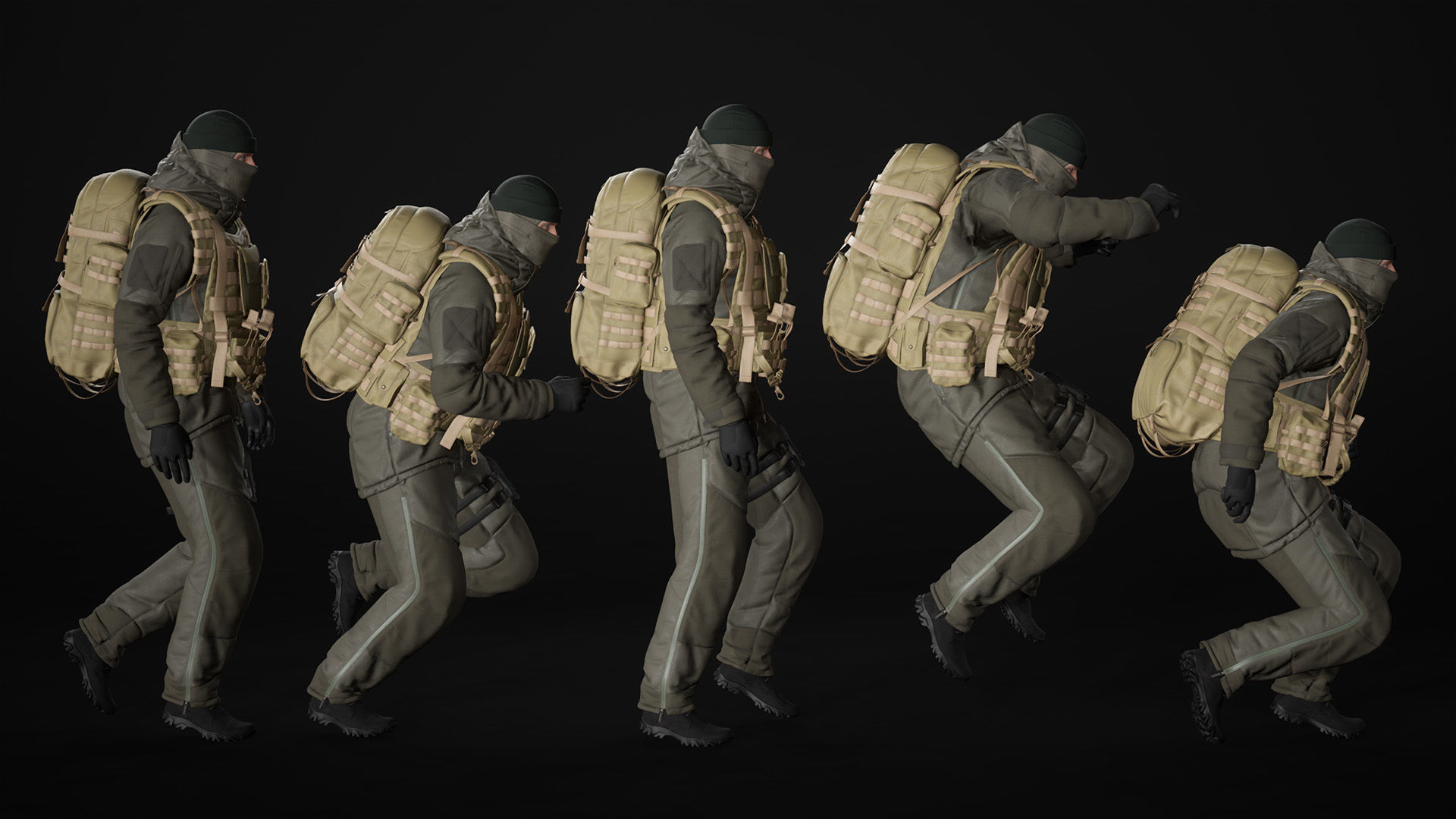 3D model Man - Winter Military Outfit - Modular - Rigged VR / AR / low ...