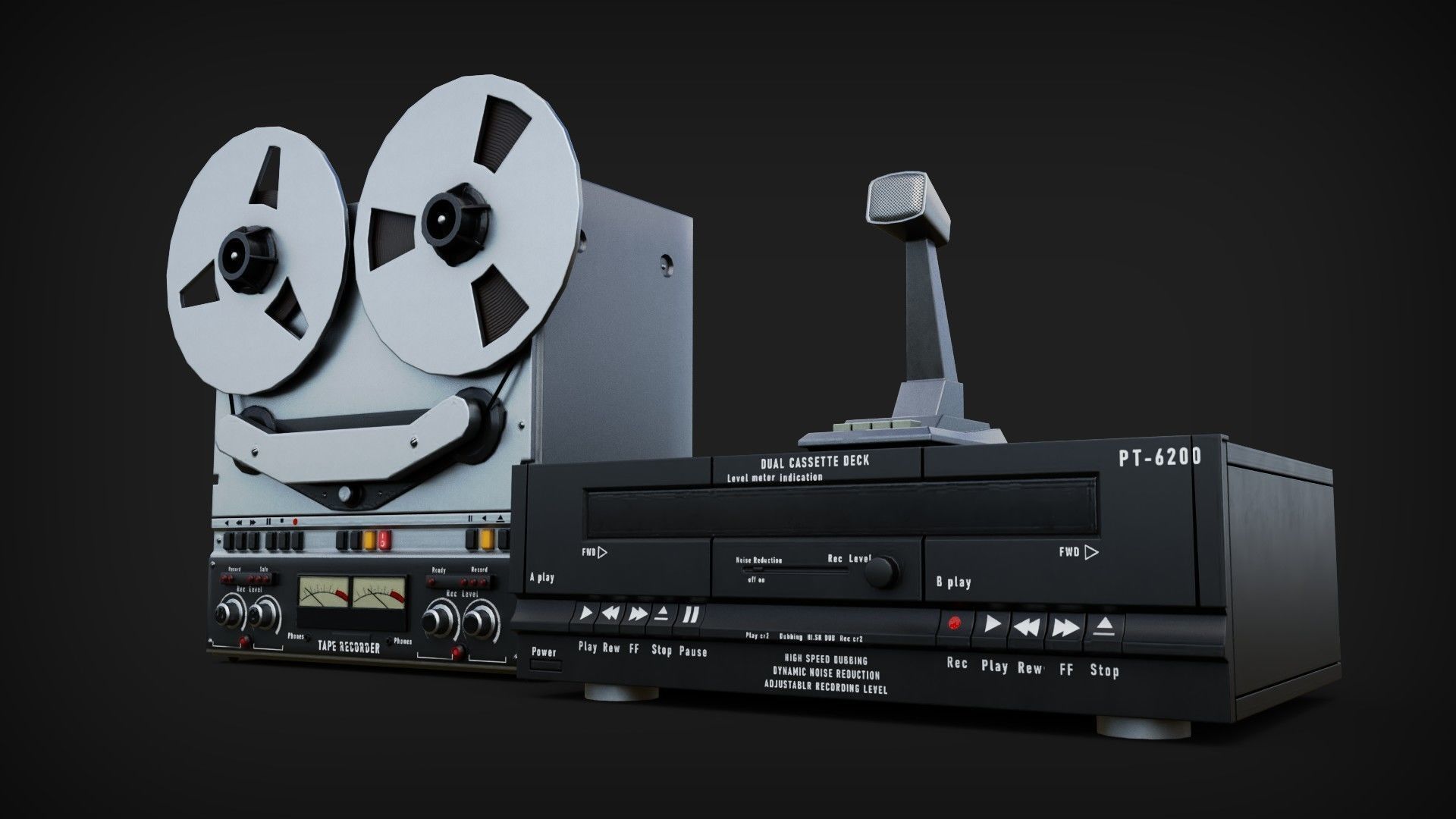 3D model Tape and Deck recorder VR / AR / low-poly | CGTrader