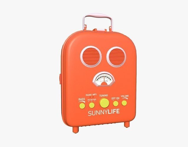 Cartoon Style Stylized Radio Sunnylife Radio Orange Edition 3D model ...