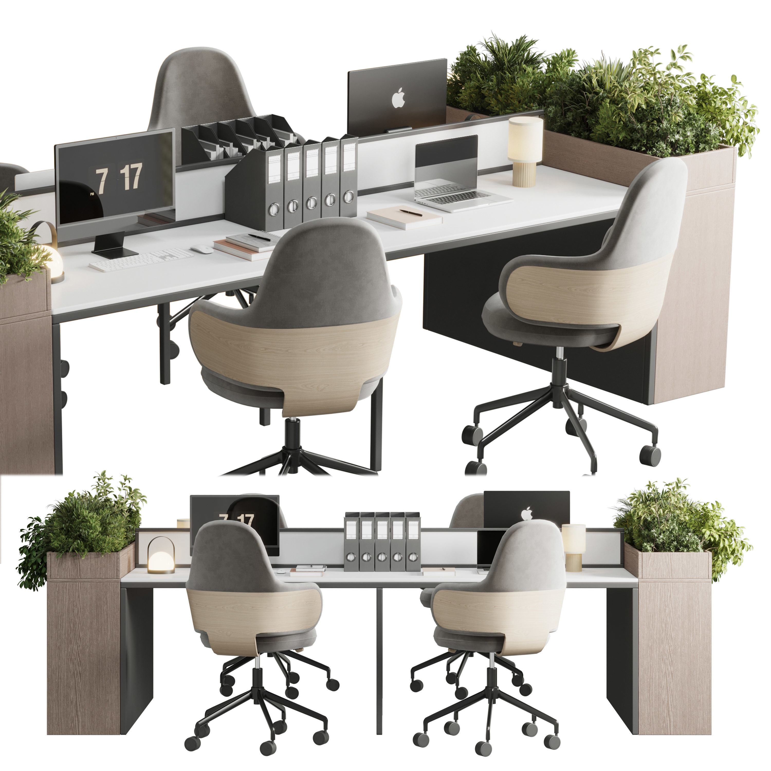 3D model Workplace offfice set office furniture Employee desk 21 VR ...