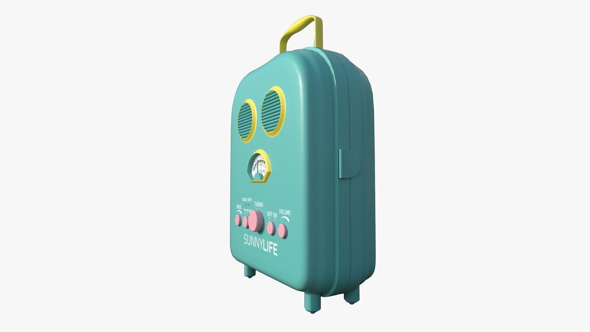 Cartoon Style Stylized Radio Sunnylife Radio Turquoise Edition 3D model ...
