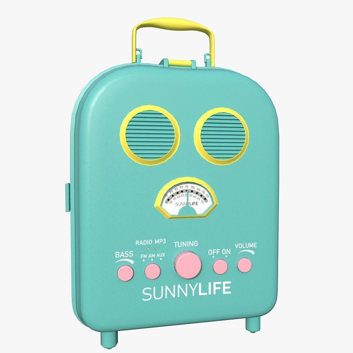 Cartoon Style Stylized Radio Sunnylife Radio Turquoise Edition 3D model ...