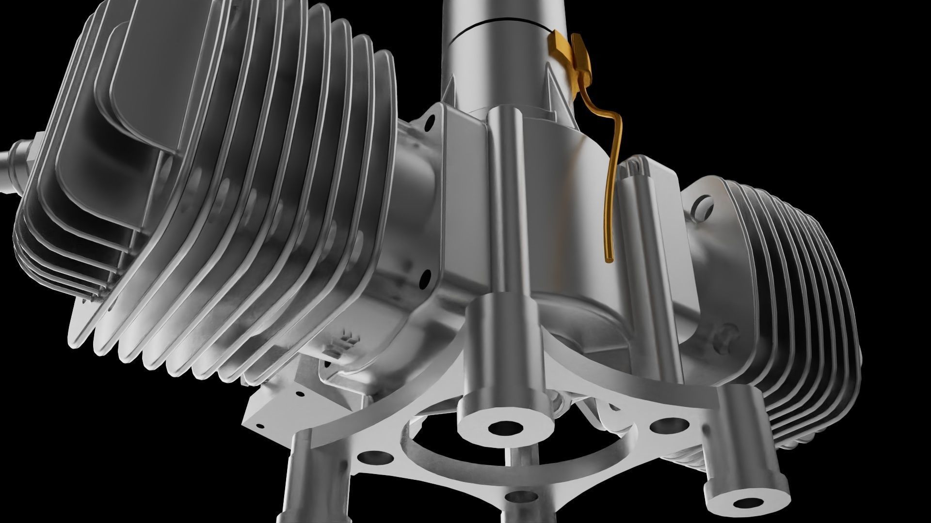 DLE 120 double-cylinder model engine 3D model 3D printable | CGTrader