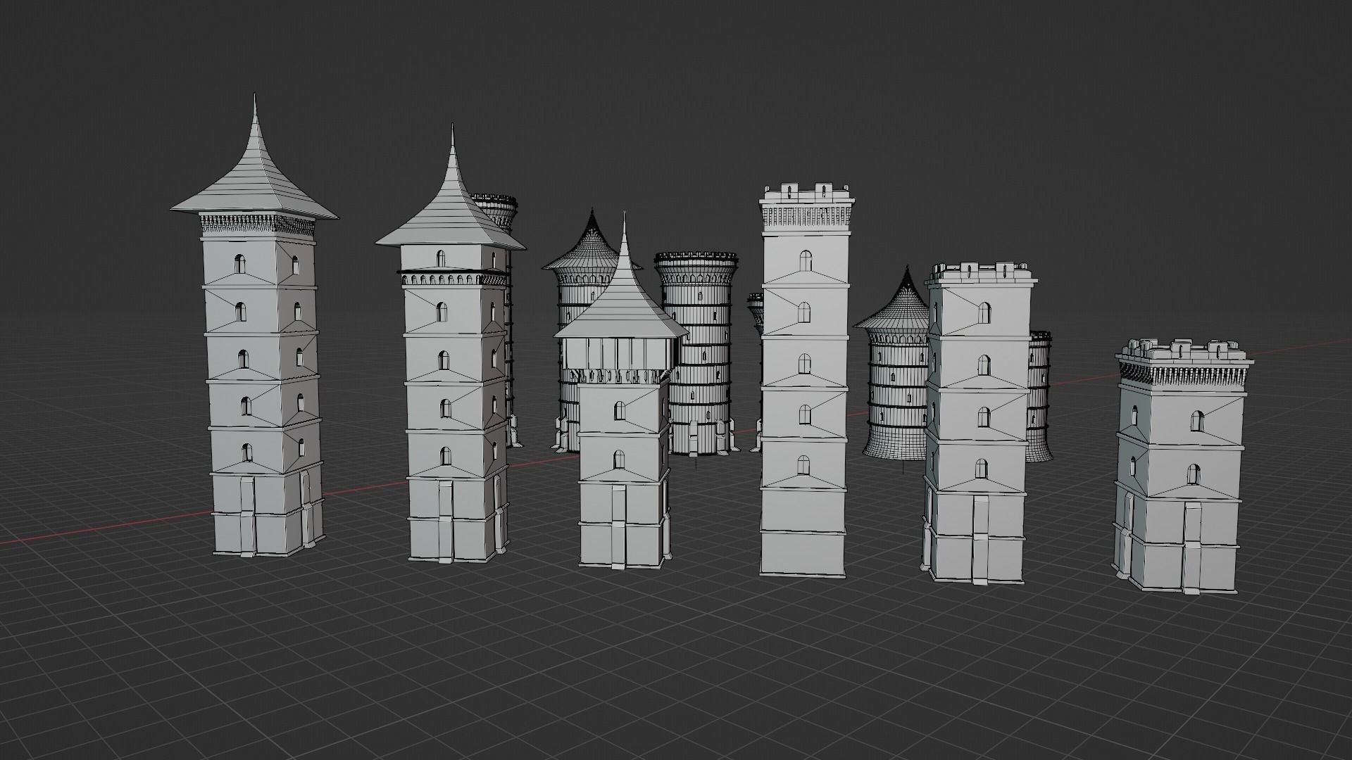 3D model Modular Castle Towers VR / AR / low-poly | CGTrader