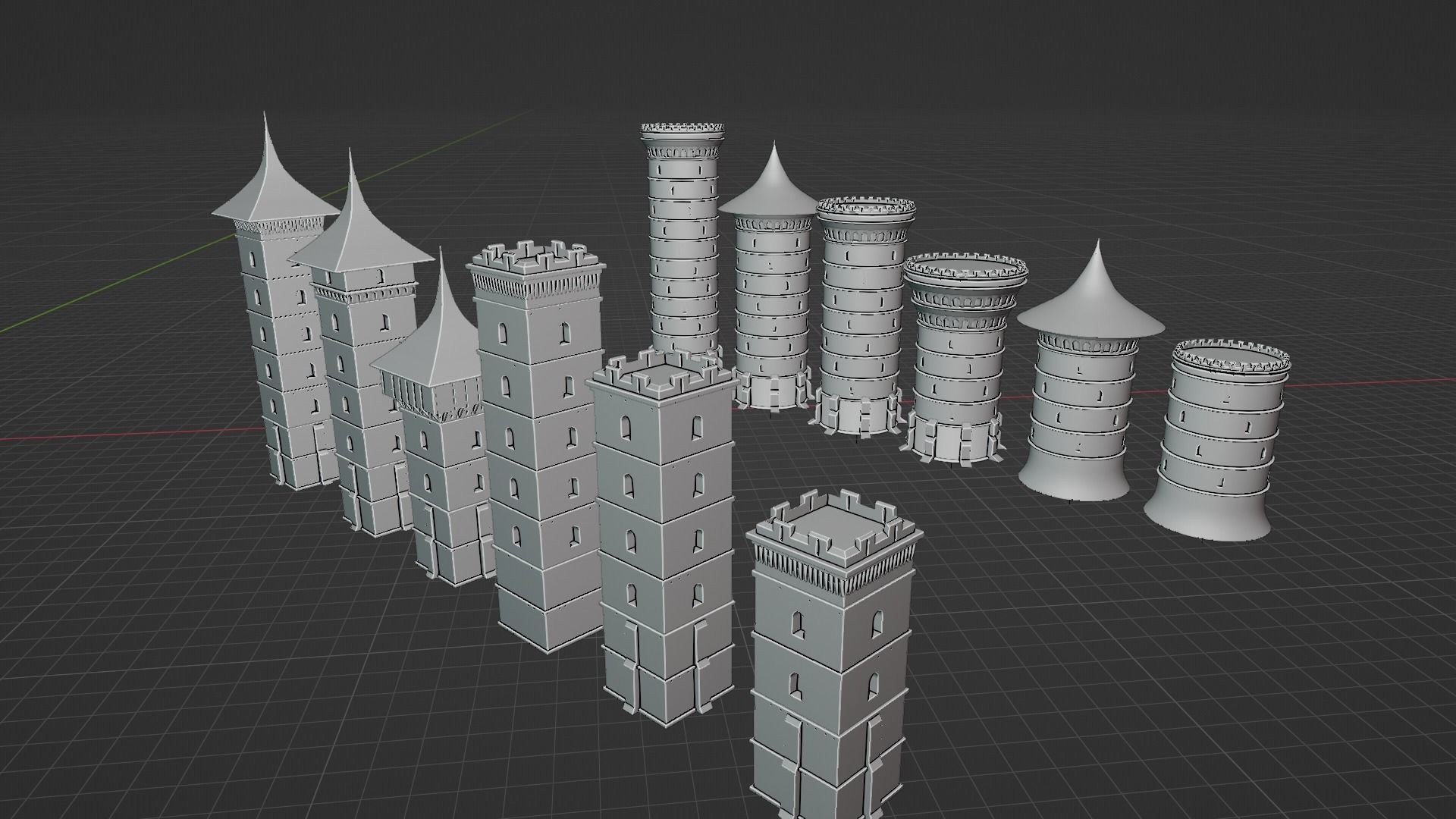 3D model Modular Castle Towers VR / AR / low-poly | CGTrader