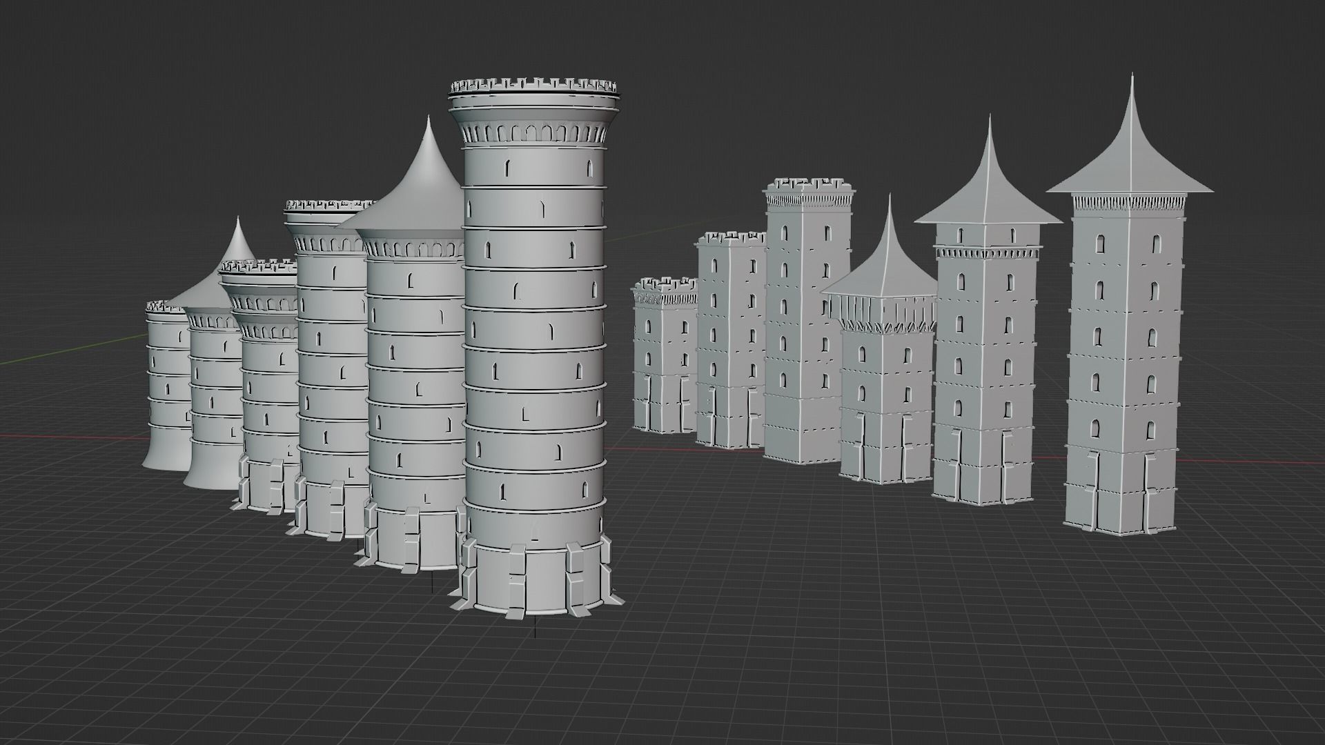 3D model Modular Castle Towers VR / AR / low-poly | CGTrader