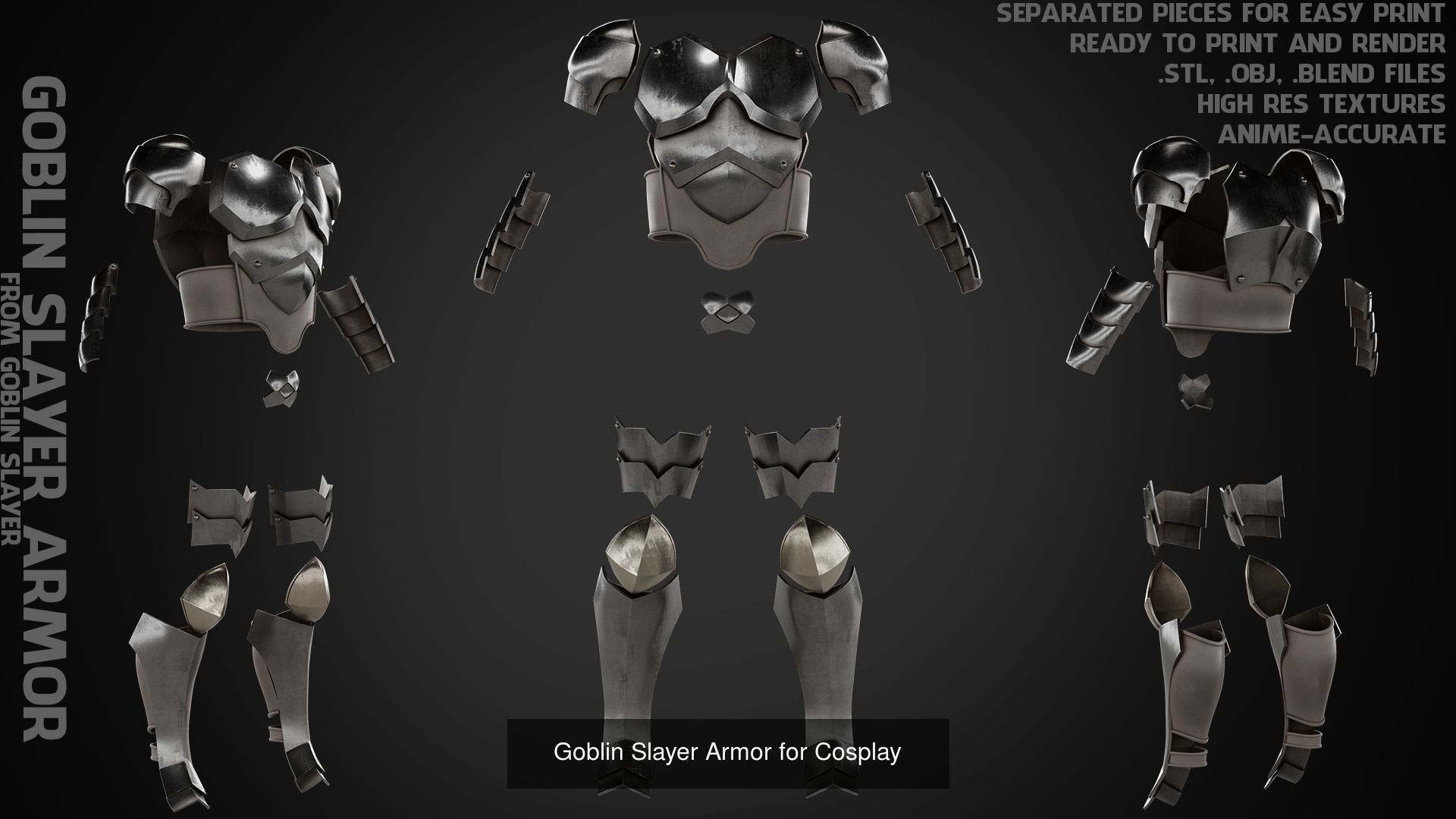 Goblin Slayer Full Armor Bundle for Cosplay 3D Model Collection 3D ...