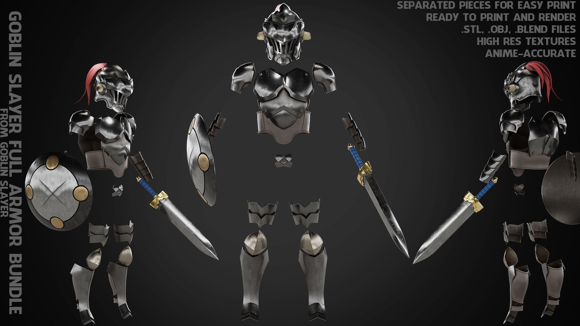 Goblin Slayer Full Armor Bundle for Cosplay 3D Model Collection 3D ...