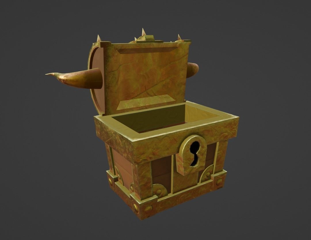 3D model Cartoon Golden Chest VR / AR / low-poly | CGTrader