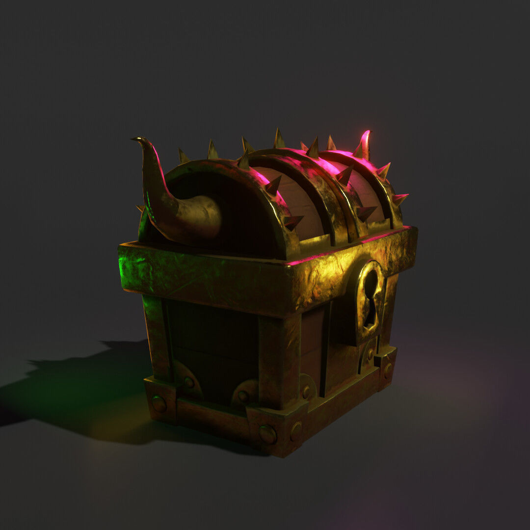 3D model Cartoon Golden Chest VR / AR / low-poly | CGTrader