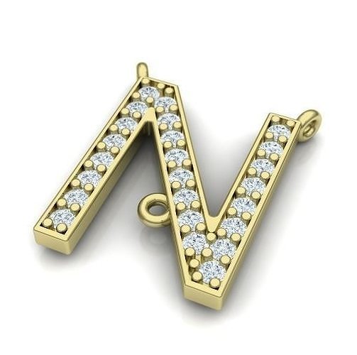 Pendant letter N Model 3809 3D model 3D printable | CGTrader