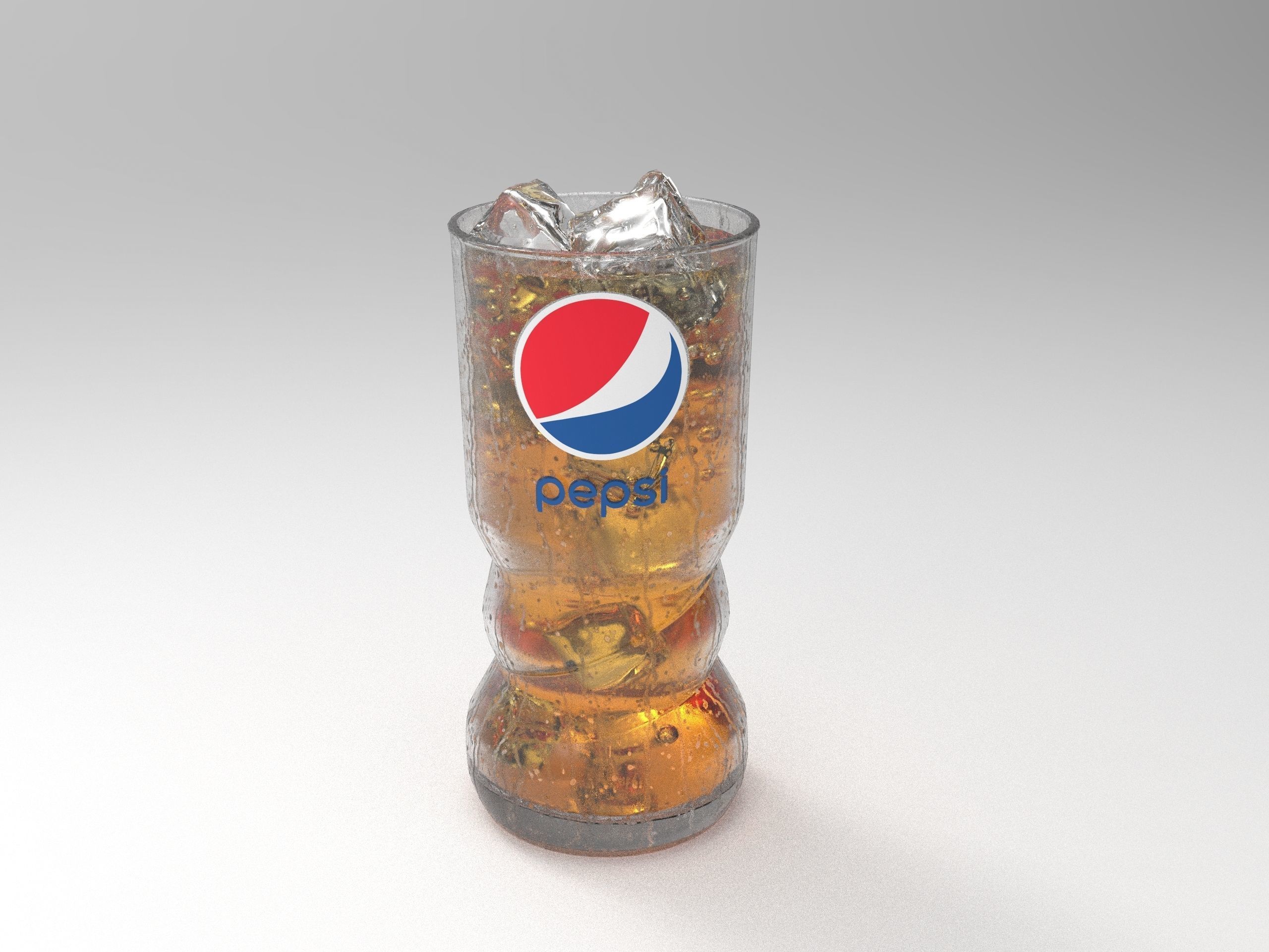 3D model Pepsi Glass - Pepsi with Ice and Straw - Realistic Pepsi VR ...